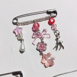 Triple Drops Beaded Safety Pin With Y2k Beads Desain and Stainless ...