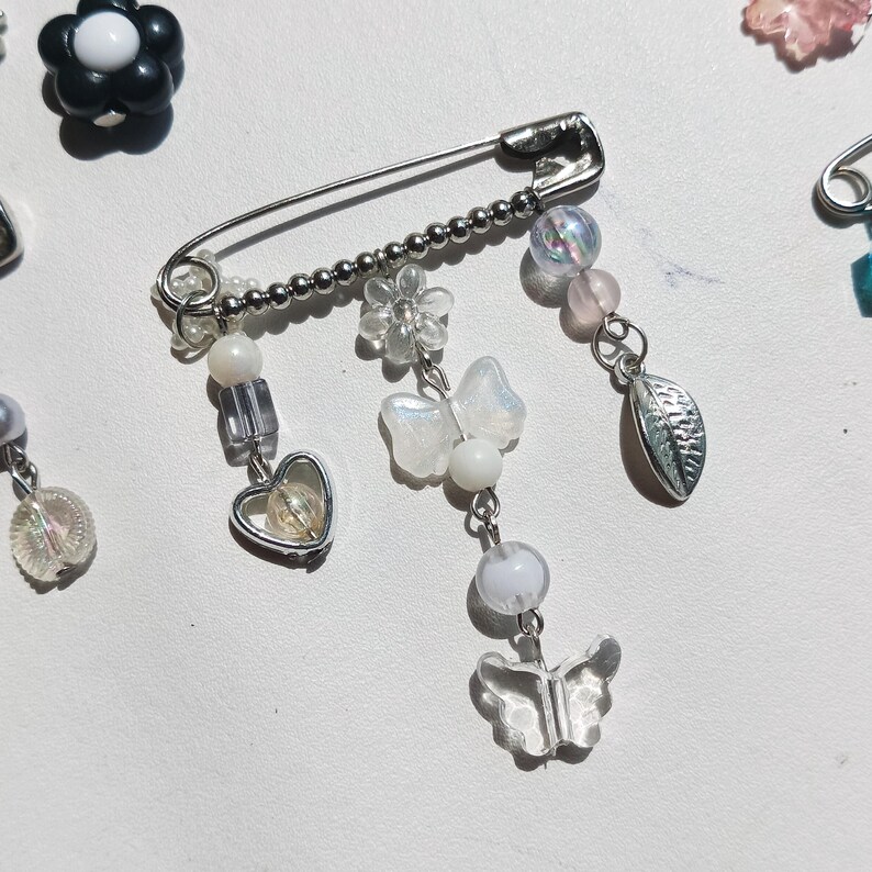 Triple Drops Beaded Safety Pin With Y2k Beads Desain and Stainless ...