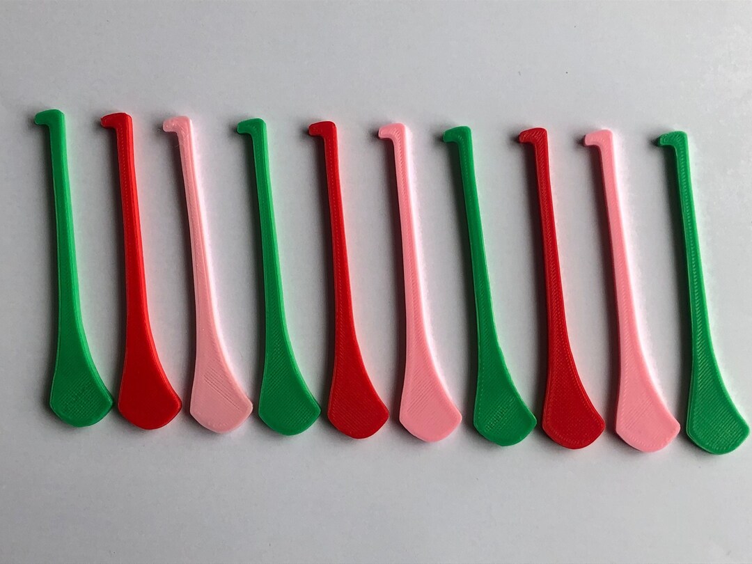 10 Miniature Multi-coloured Plastic Hurleys. GAA Gift. 4 Inches Long by ...