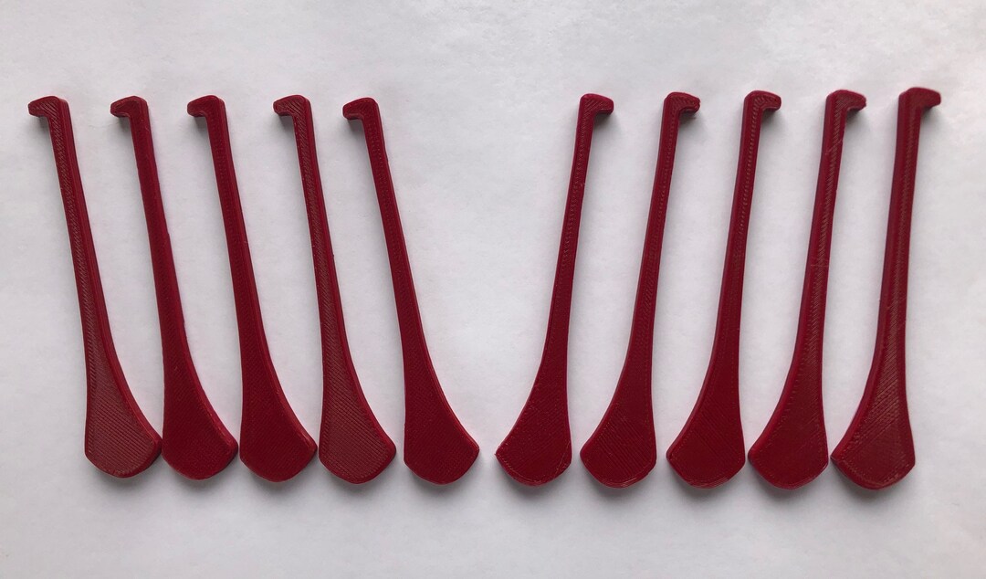 10 Miniature Maroon Plastic Hurleys, GAA Gift. 4 Inches Long by C3.5mm ...