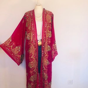 Boho Unique Kimono,long Sequinned Kimono,beaded Evening Jacket ...