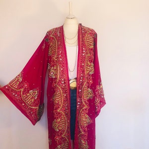 Boho Unique Kimono,long Sequinned Kimono,beaded Evening Jacket ...
