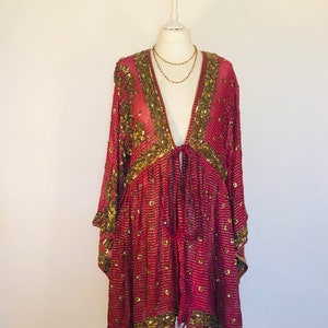 Boho Sequinned Jacket,beaded Party Top,gold Embroidered Frock Coat ...