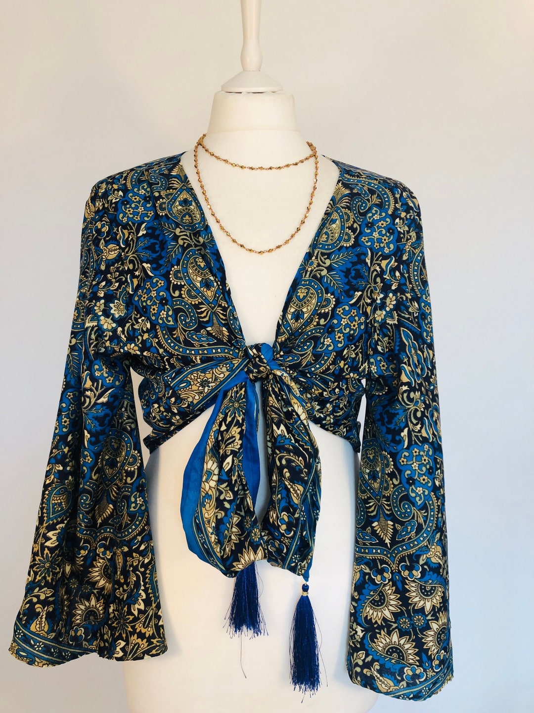 Boho Knot Top,unique Wrap Top,70s Hippy, Festival Blouse,tie Front ...