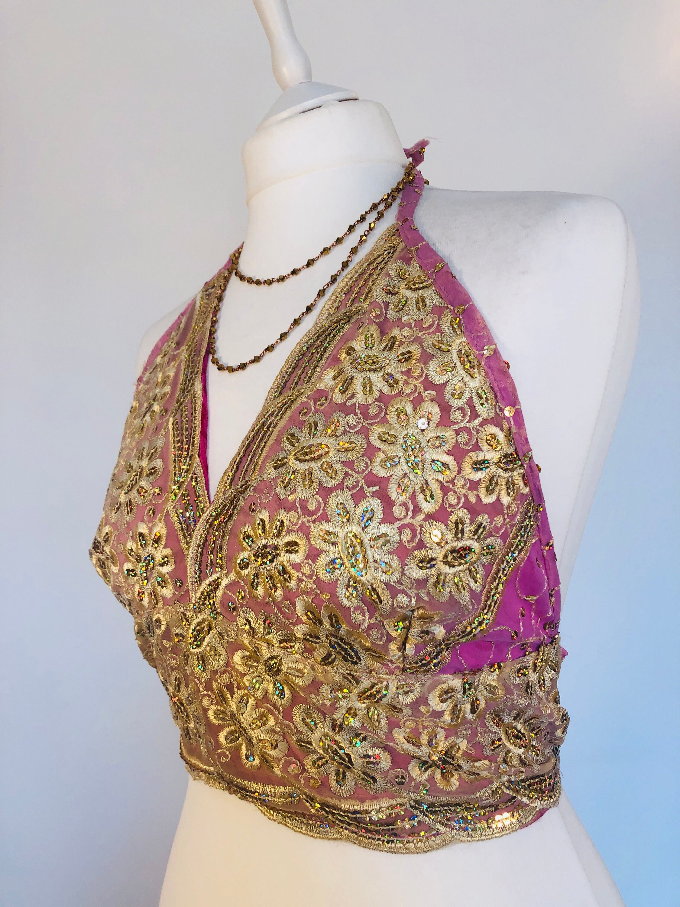 Boho Embroidered Top,gold Cropped Party Top,sexy Glitter Top,goddess ...