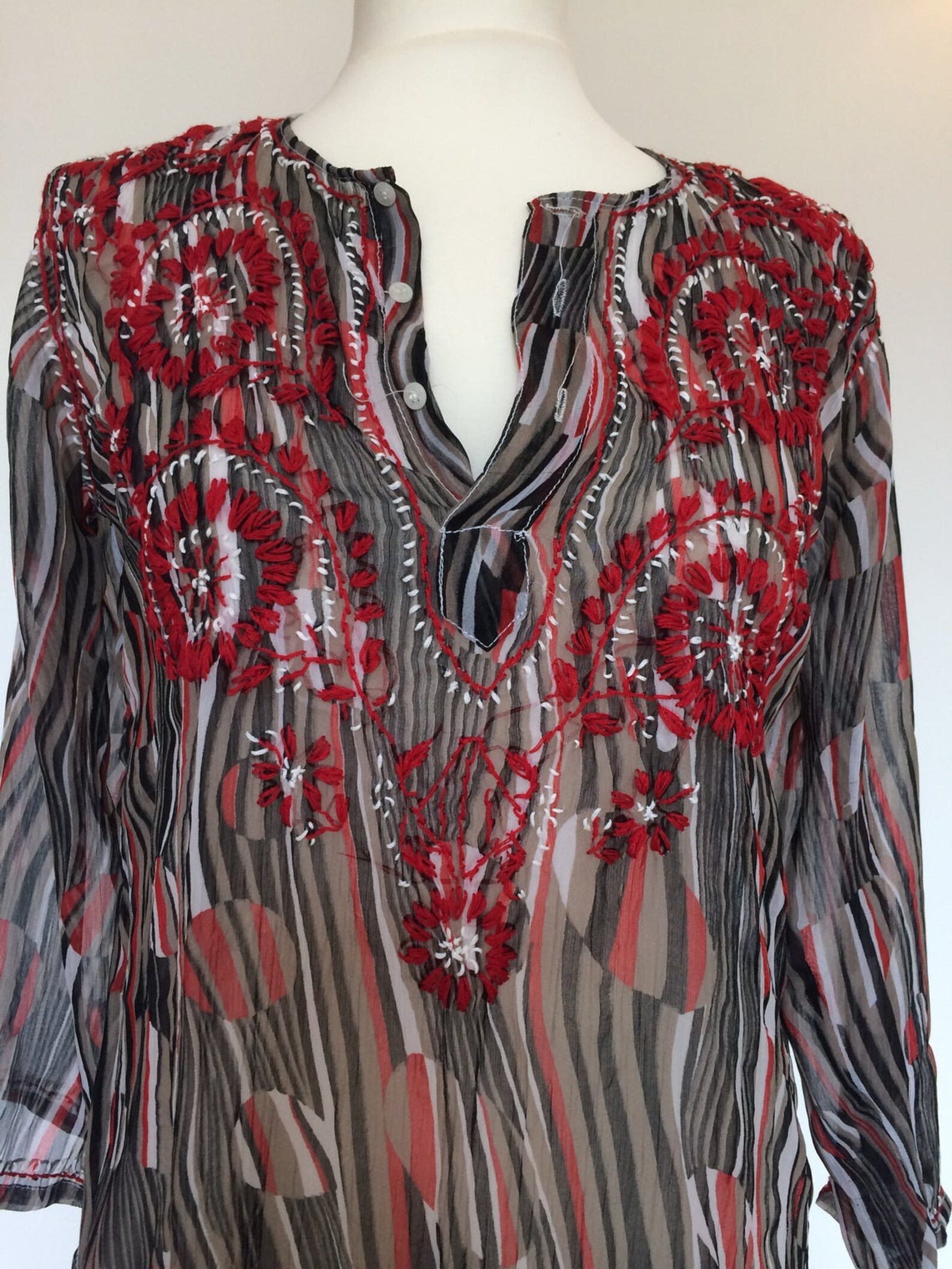 Boho Printed Long Silk Top Boho Hippie Summer Top Boho Etsy