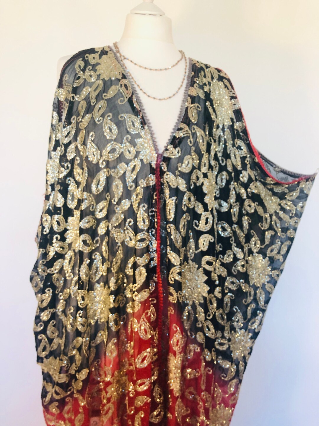 Boho Sequinned Kaftan,unique Party Dress,maxi Cover up ,glitter Dress ...