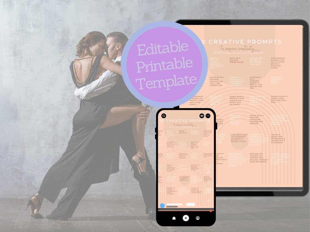 Dance Planner | 30 Prompts to Inspire Creativity - Etsy