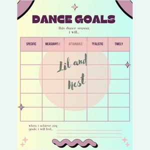 SMART Goal Setting Worksheets for Dancers PDF - Etsy