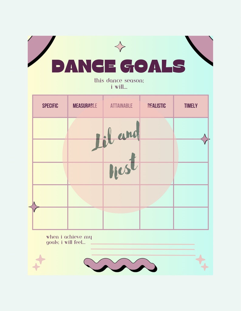 SMART Goal Setting Worksheets for Dancers PDF - Etsy