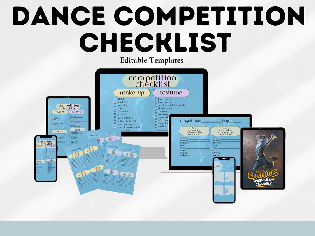 Dance Competition Checklist, Dance Event Planner, Dancer Packing List ...