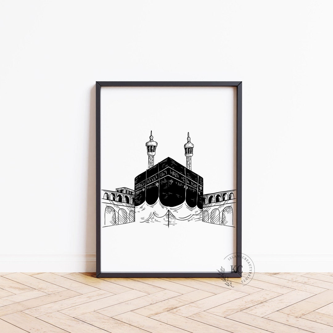 Kaba | Kaaba Minimalist Print | Masjid Al Haram | Islamic Prints ...
