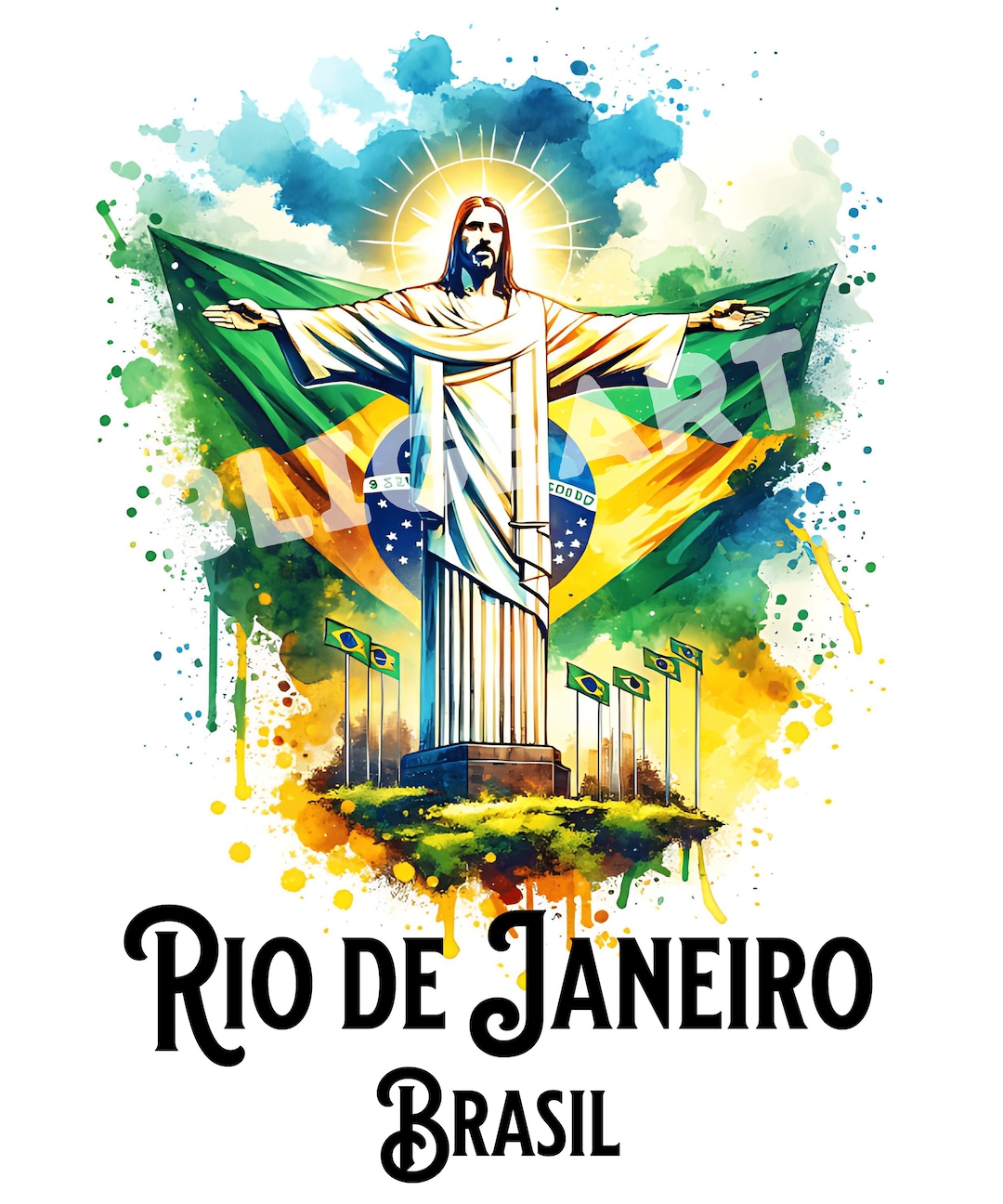 Christ the Redeemer Statue Print Rio De Janeiro Printable Art Digital ...