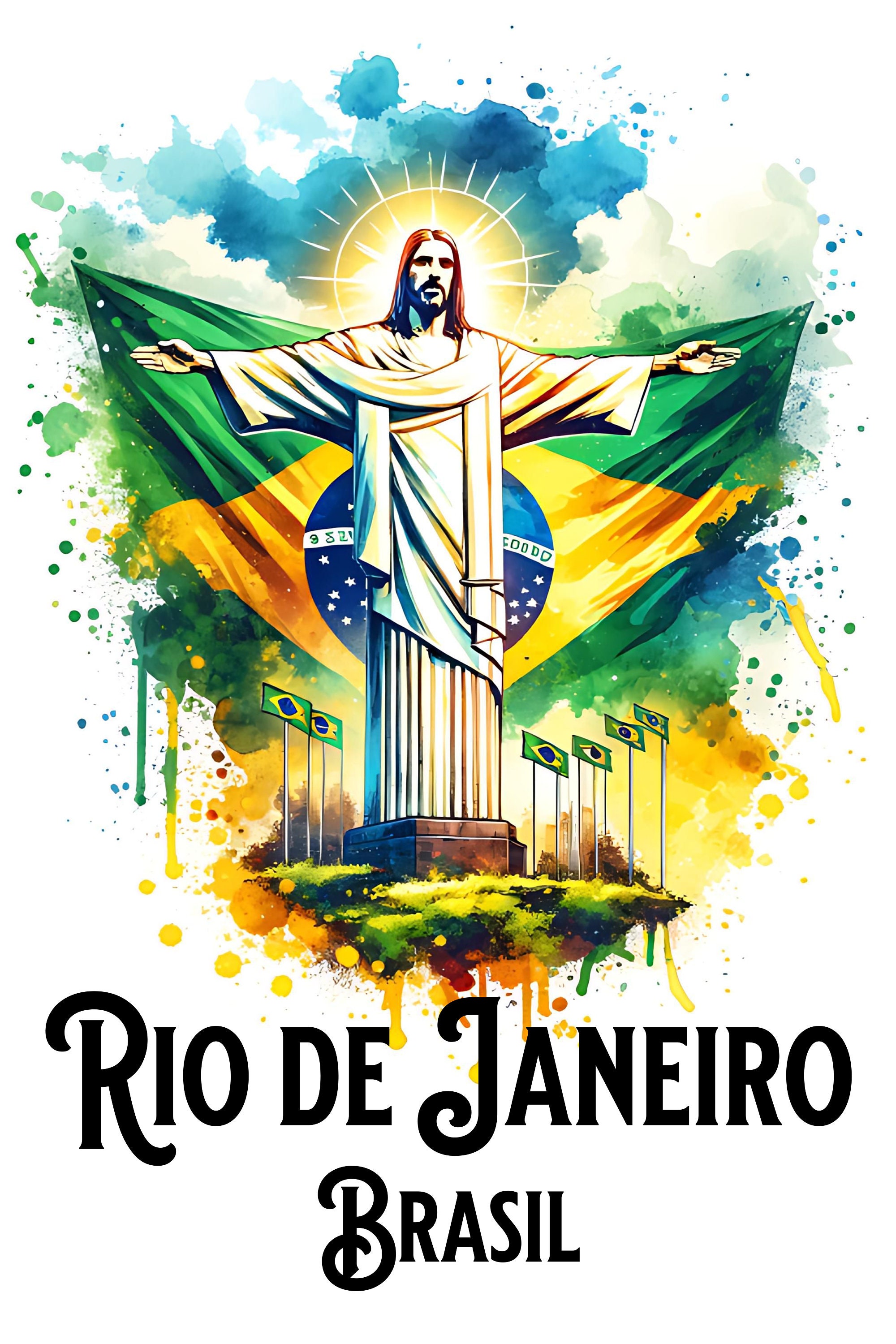 Christ the Redeemer Statue Print Rio De Janeiro Printable Art Digital ...