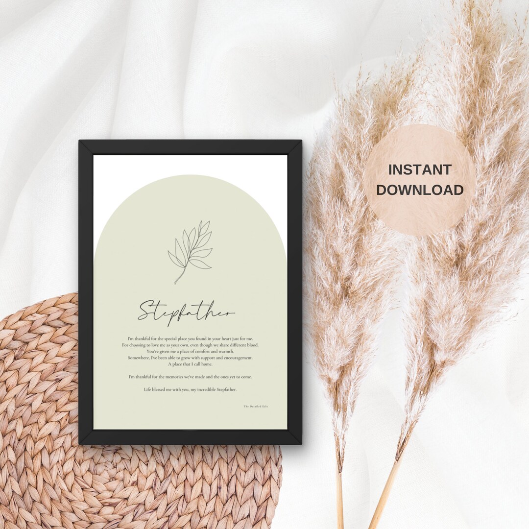 Step Father Print - Printable Digital Copy, Gift for Him, Stepdad ...