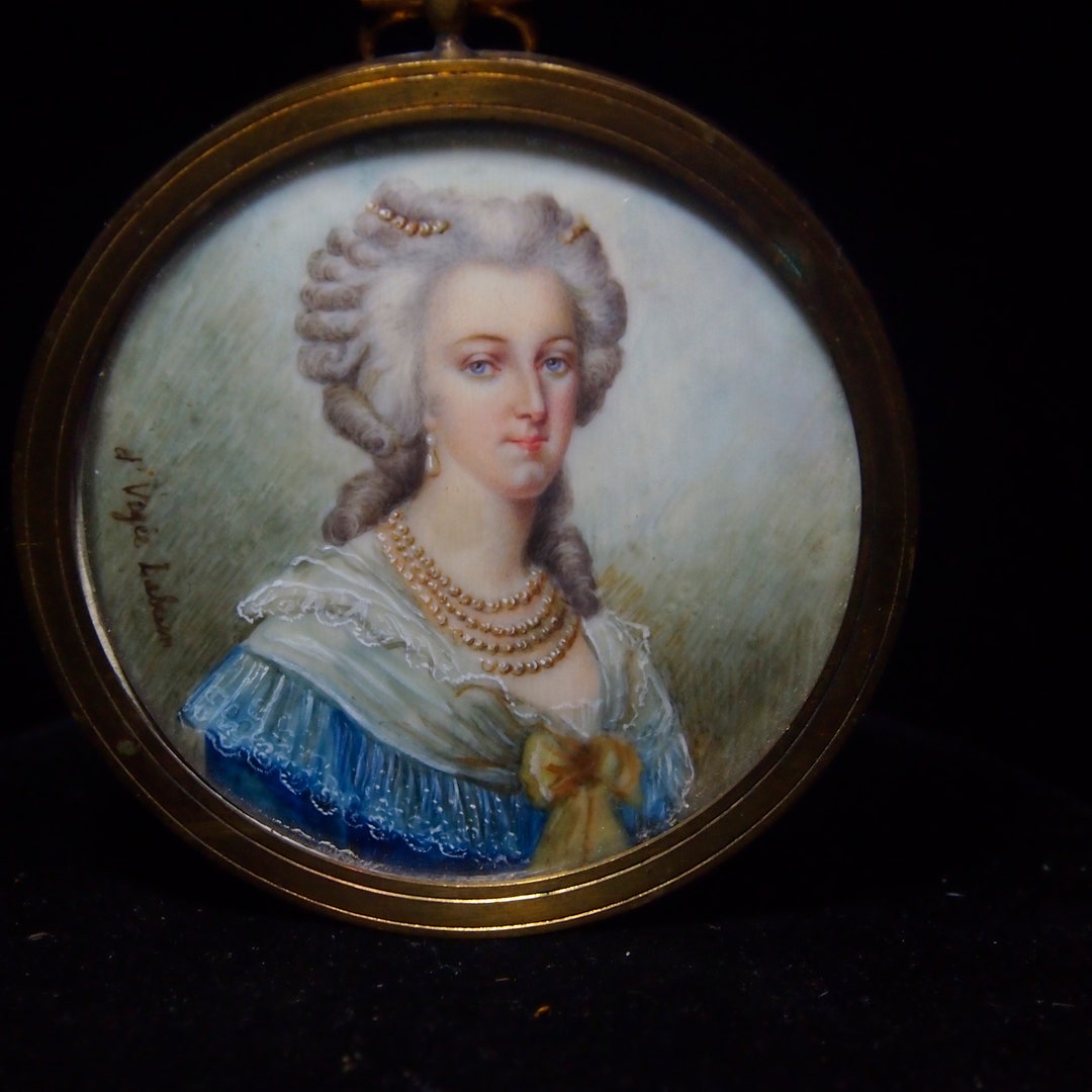 Antique French Miniature Portrait of Marie Antoinette Signed - Etsy