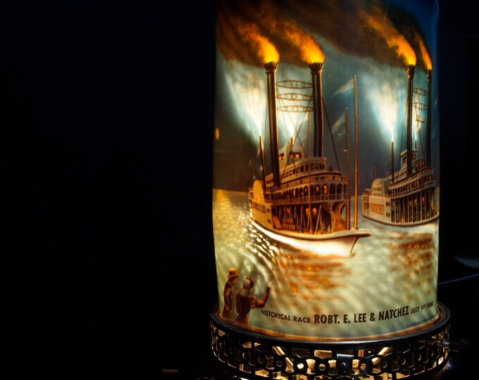 Very Rare Vintage Motion Lamp Historic Steam Boat Race Between the ...