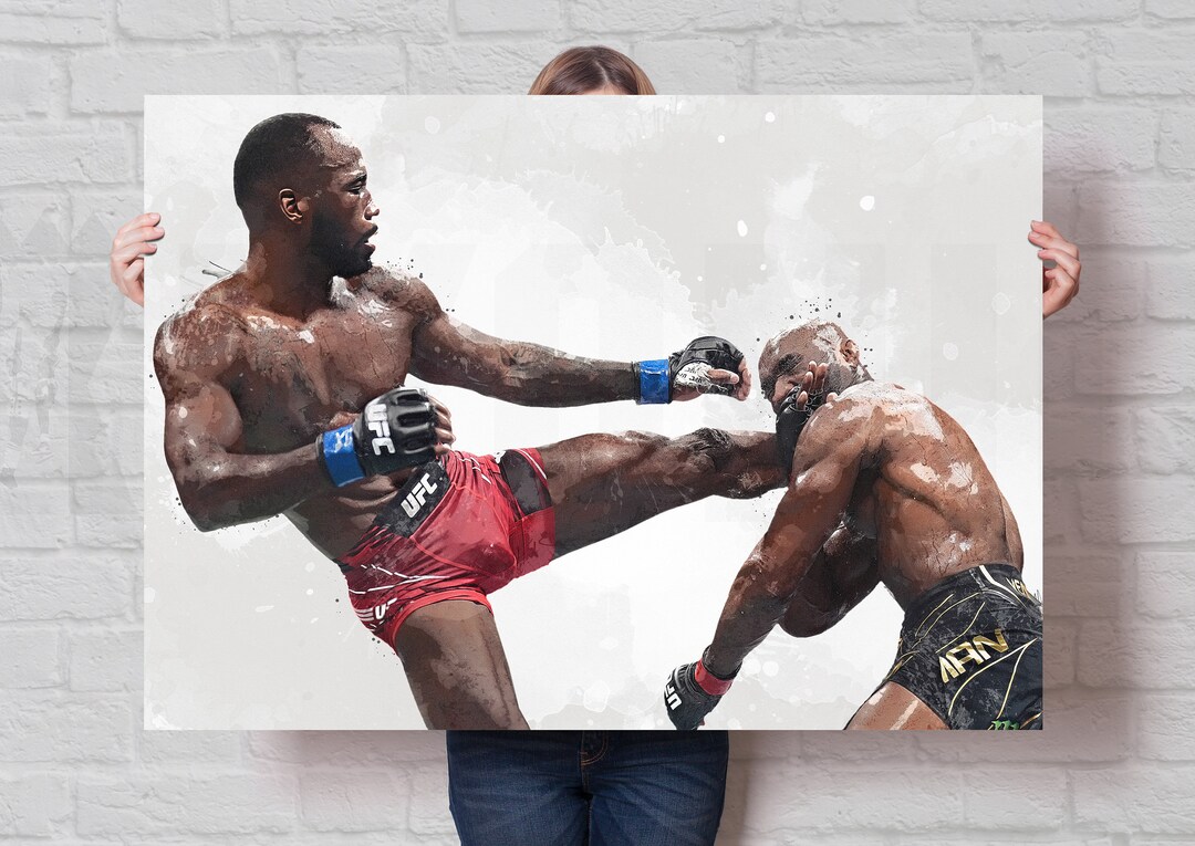 Leon Edwards Kick Knockout Poster/canvas Print, UFC Welterweight ...