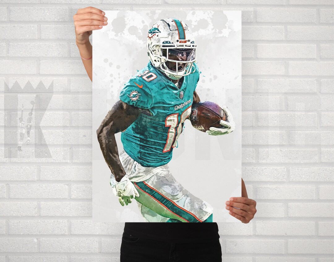 Tyreek Hill Miami Dolphins, Poster/canvas Print Watercolor Painting ...