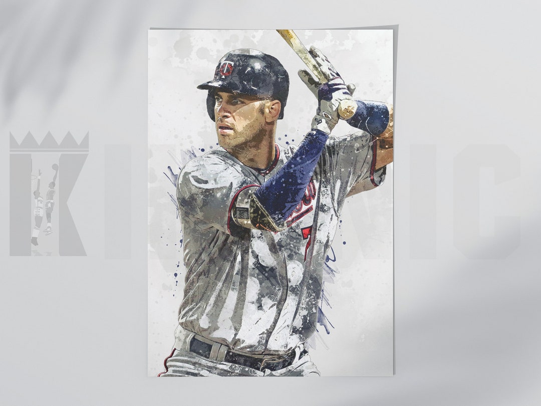 Joe Mauer Minnesota Twins Poster/canvas Print, Watercolor Painting ...