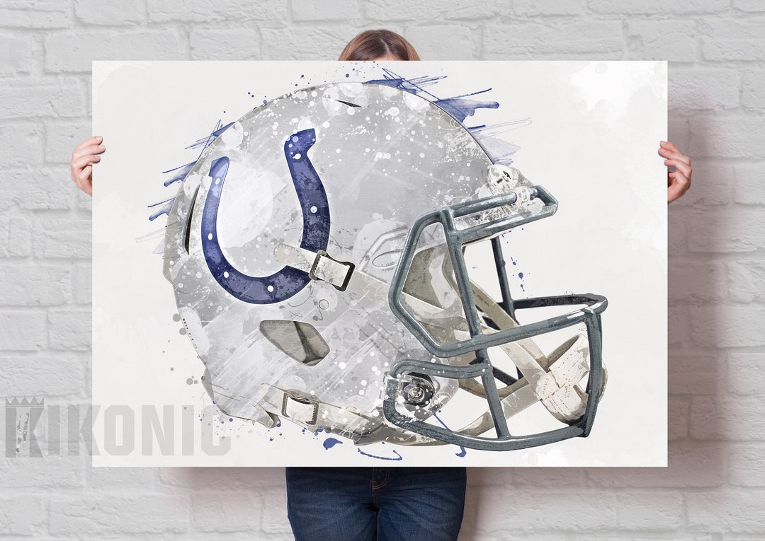 Indianapolis Colts Helmet Poster/canvas Print, Watercolor Painting ...