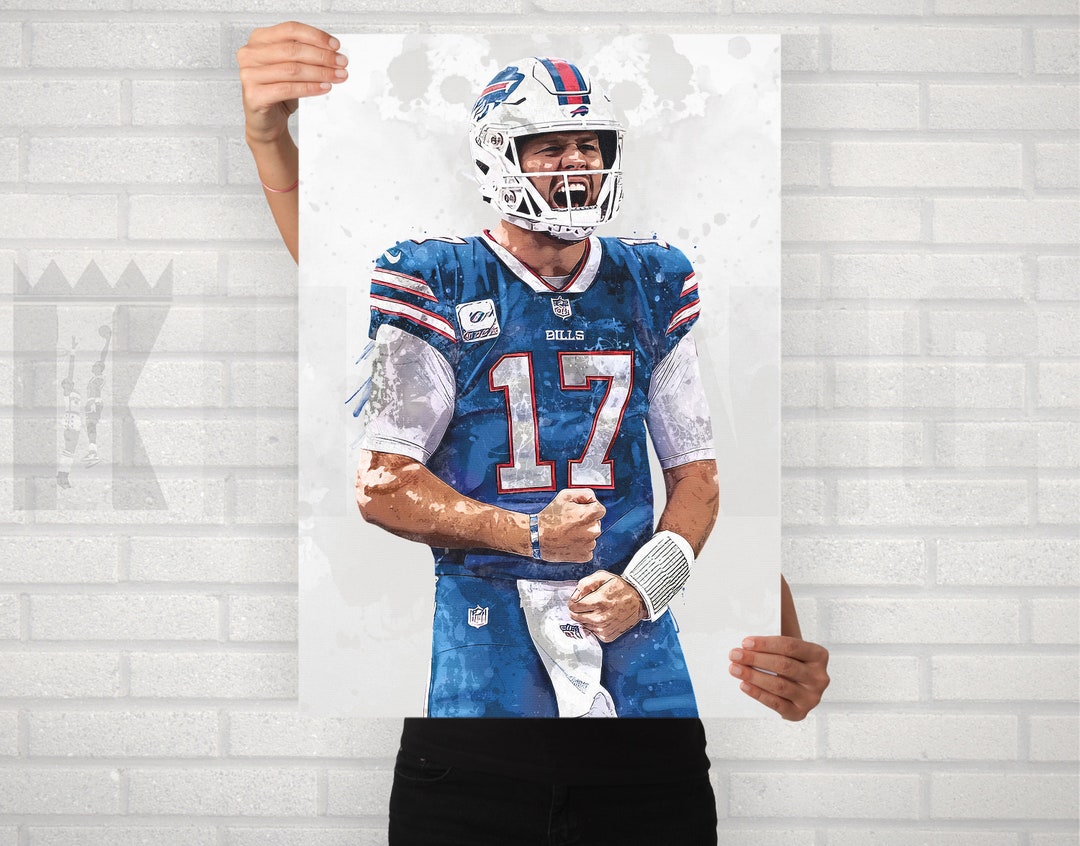 Josh Allen Buffalo Bills Poster/canvas Print, Watercolor Painting ...