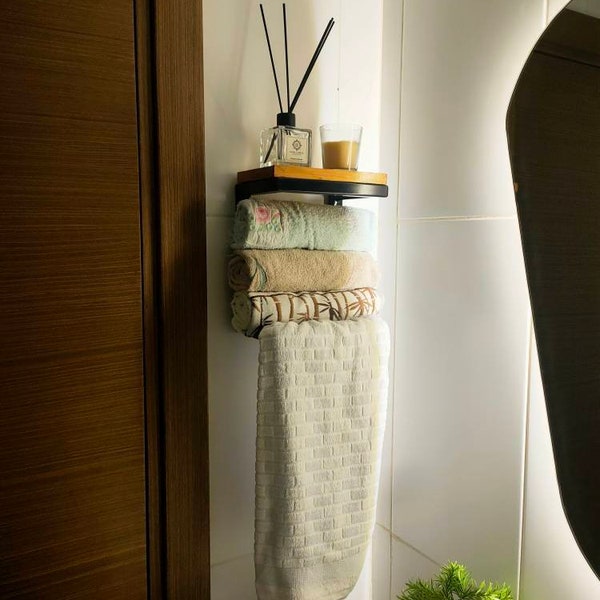 Hand Towel Holder With Shelf - Etsy