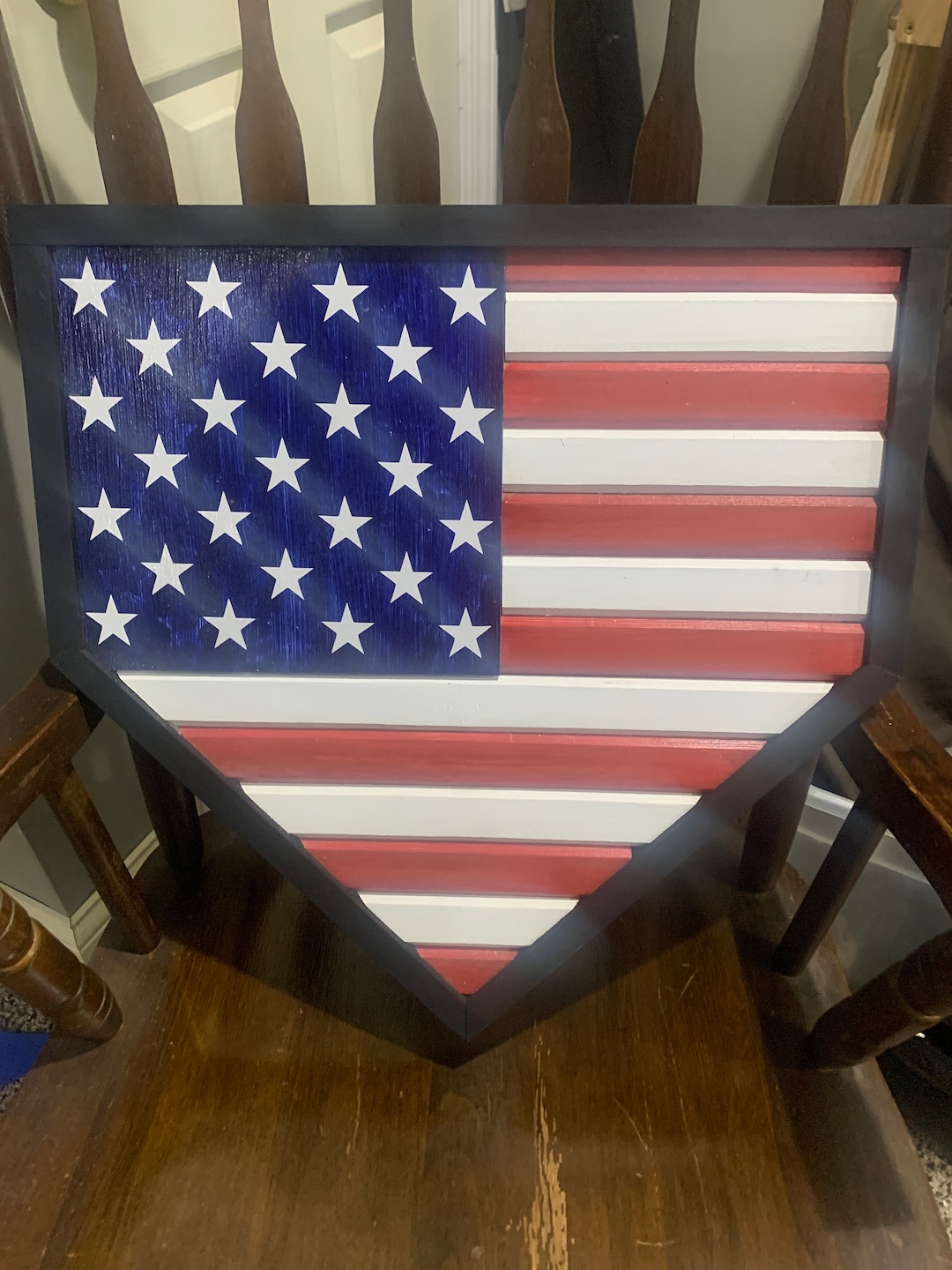 Wooden Flag Home Plate - Etsy
