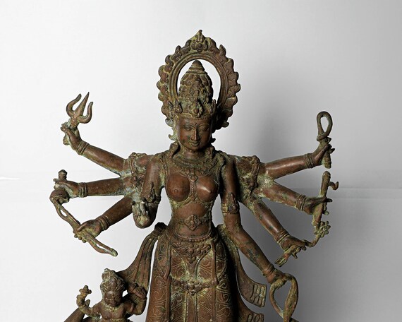 Art & Collectibles Sculpture Antique Mahakali Statue Vintage Bronze ...