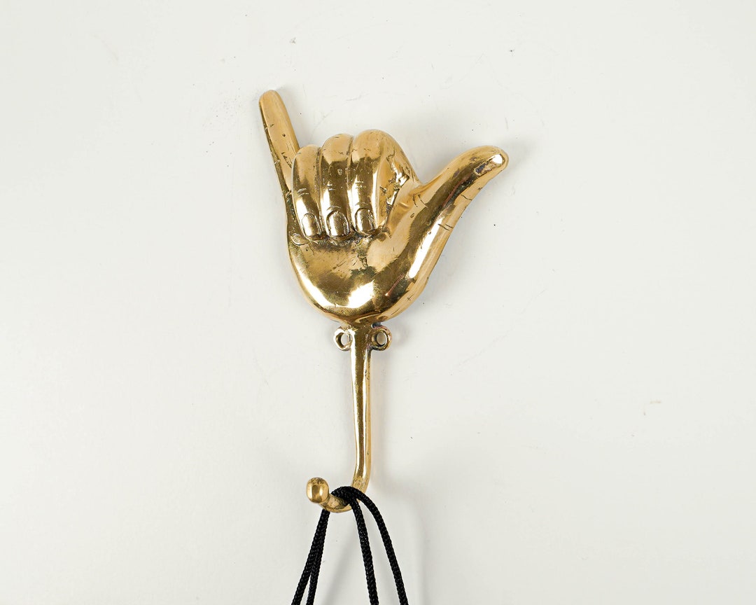 Rock and Roll Sign Hook, 7" Figurine, Key Hanger, Wall Hook, Art, Towel ...