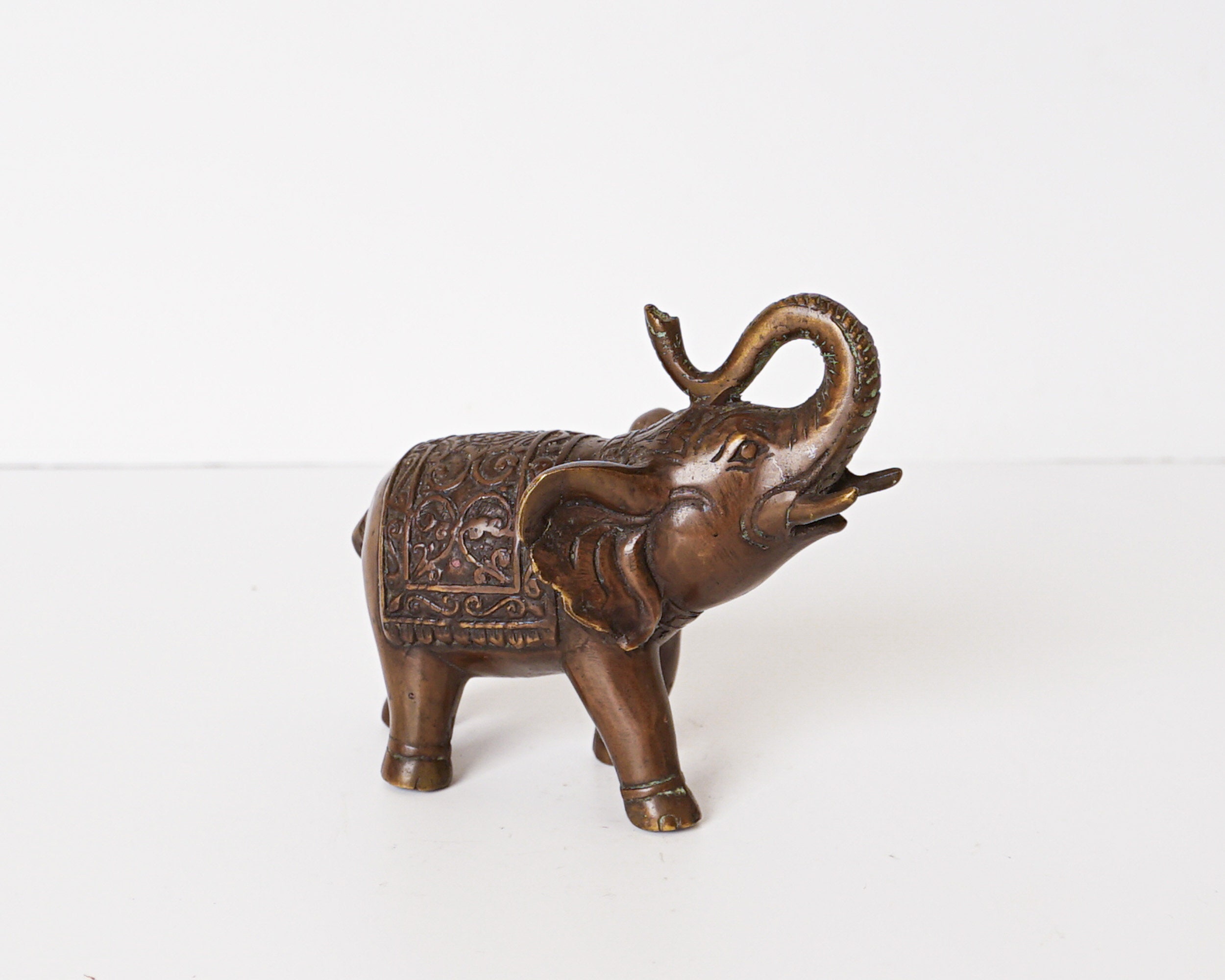 Bronze Elephant Figurine 4.2 Statue Brass Decor | Etsy