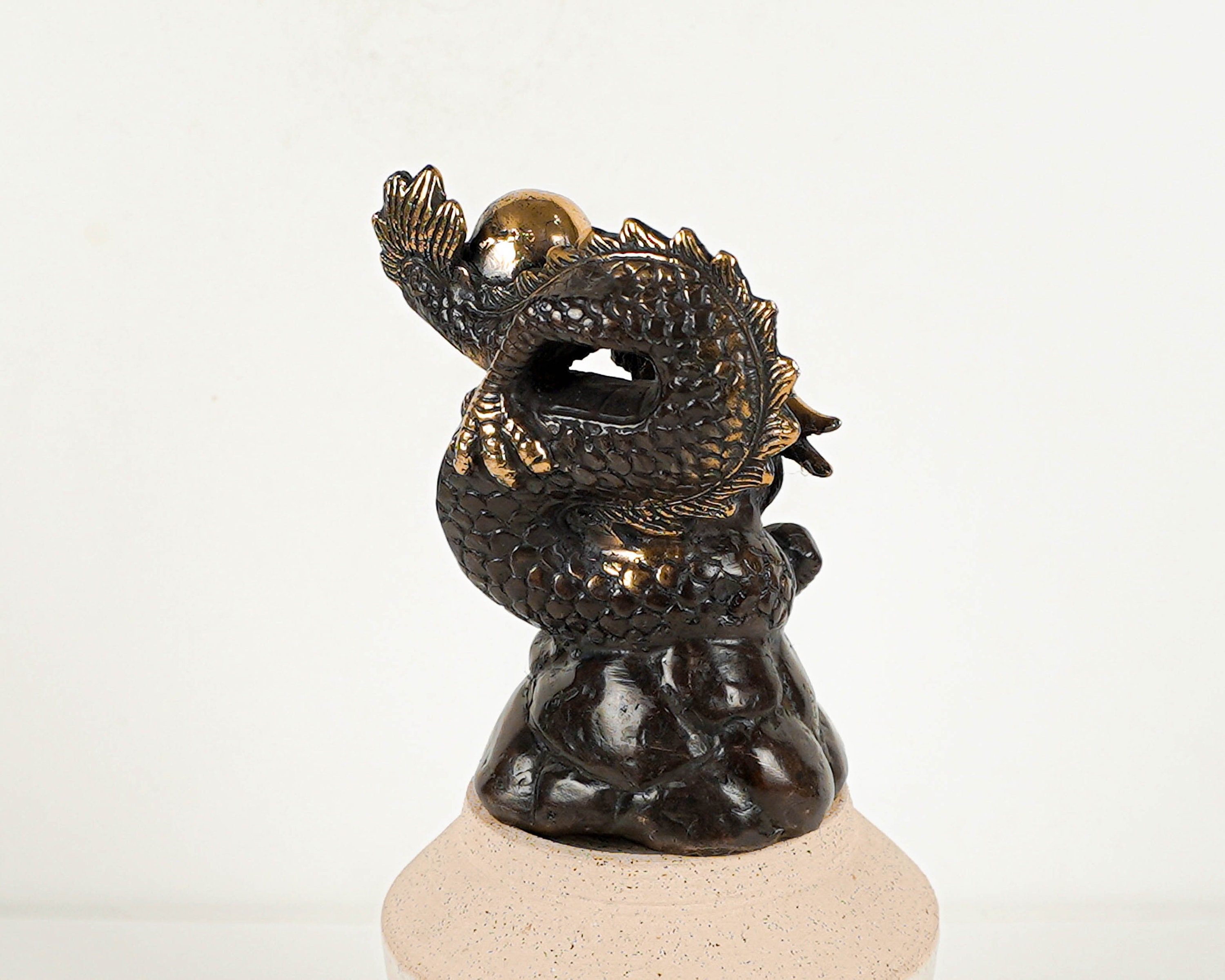 Bronze Dragon Statue 4.3 Figurine Chinese Dragon | Etsy