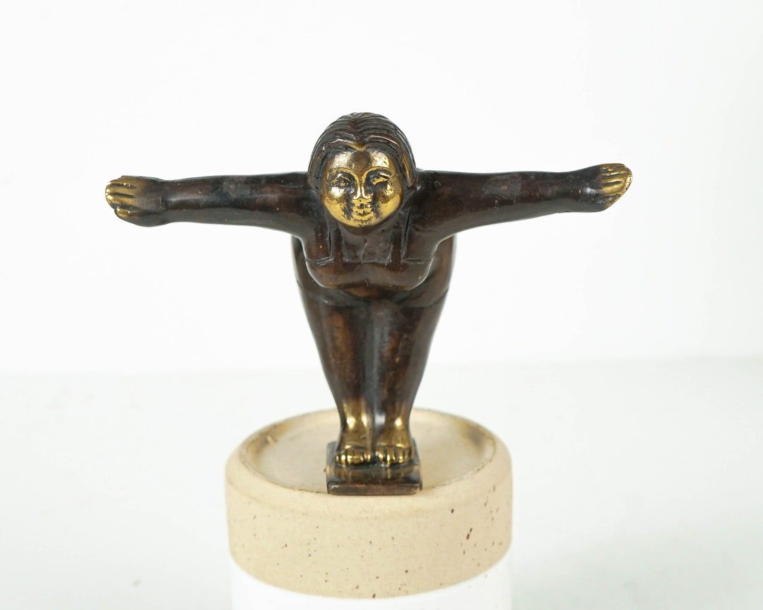 Bronze Balancing Beautiful Woman Sculpture, Body Positivity Figurine ...
