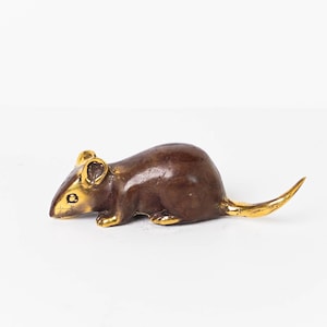 Bronze Mouse Figurine, Animal Statue, Brass Decor, Animal Ornament ...