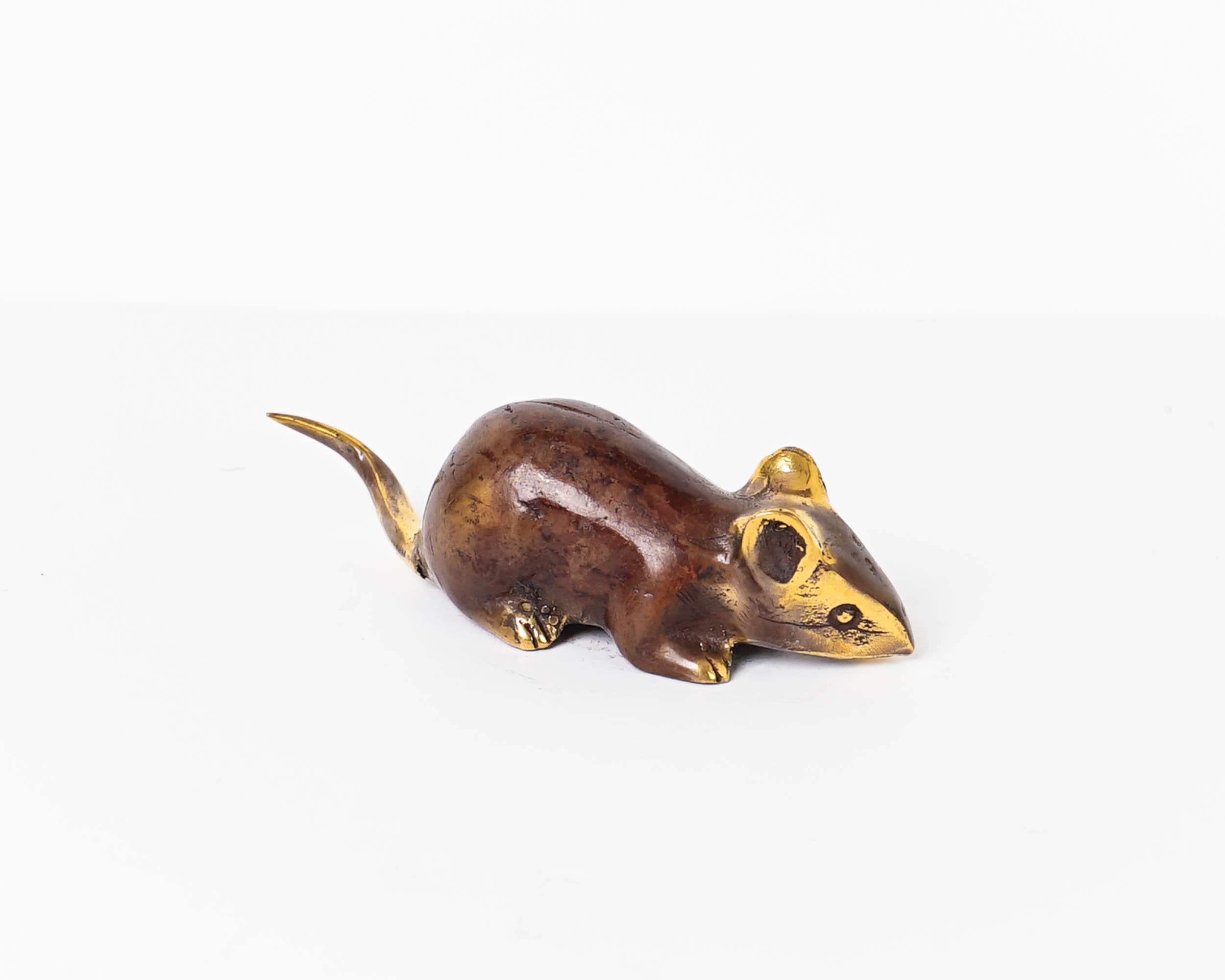 Bronze Mouse Figurine, Animal Statue, Brass Decor, Animal Ornament ...