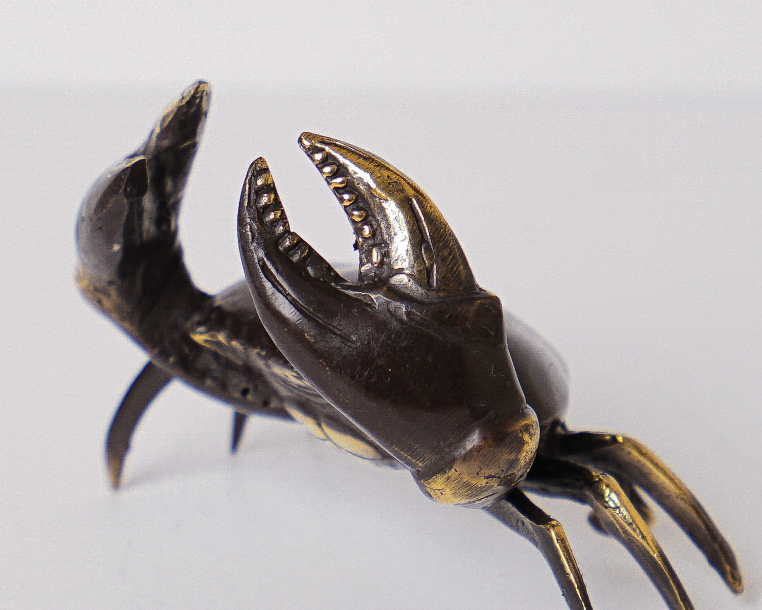 Bronze Crab Statue 3 Animal Figurine Ocean Handmade | Etsy