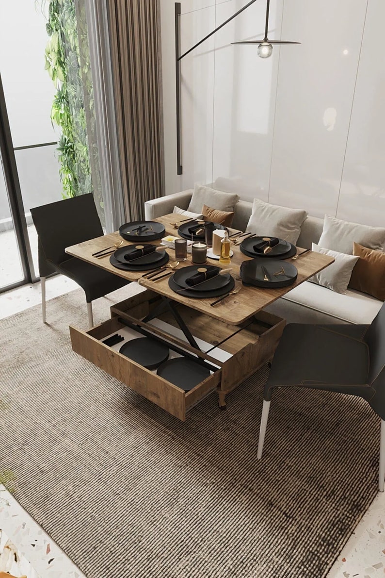 Multi Function Lift Top Coffee Table Dining Table Work - Etsy