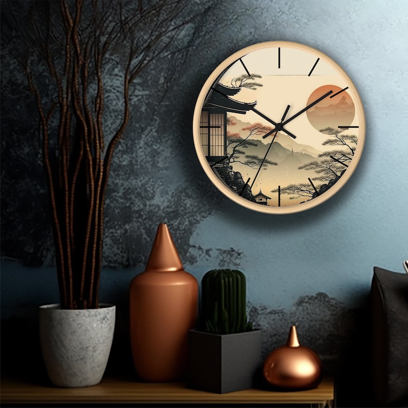 Japanese Style Round Wall Clock Minimalist Zen Design. Add Timeless ...