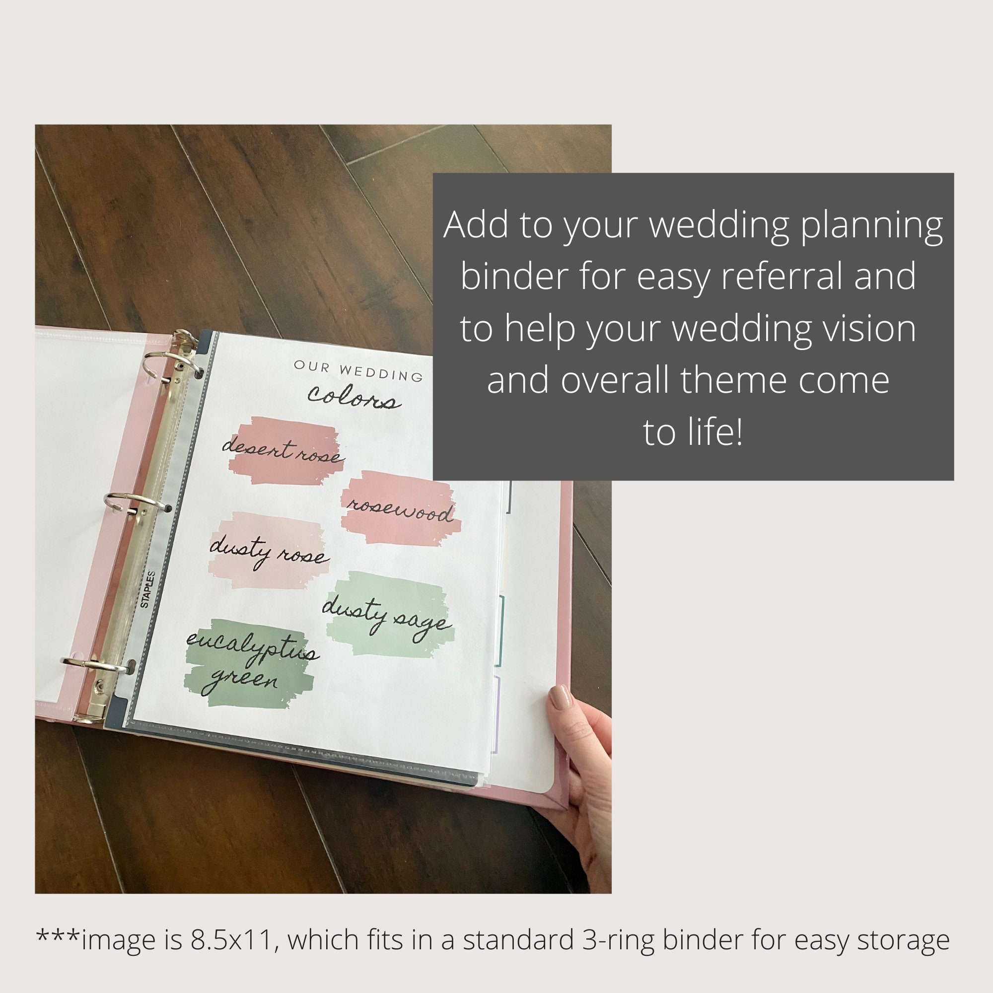 CUSTOM Wedding Colors TEMPLATE | Design in CANVA | Bridal Party Colors ...