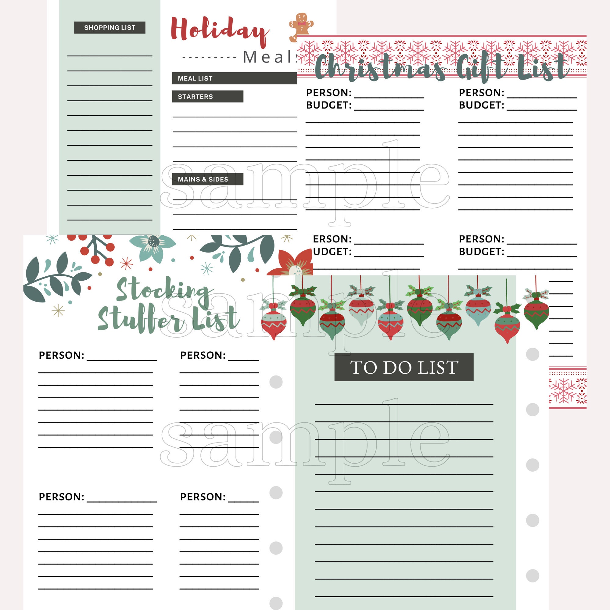 The Ultimate Christmas Planner & Budget Red/green 15 - Etsy