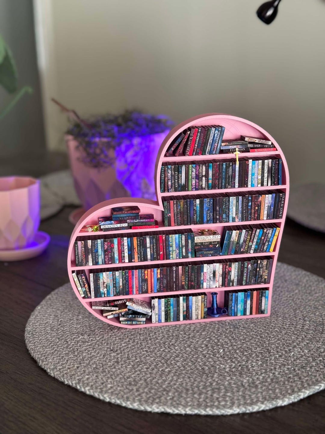 Heart Shaped Miniature Book Shelf | Valentines Gift | Mini Bookcase ...