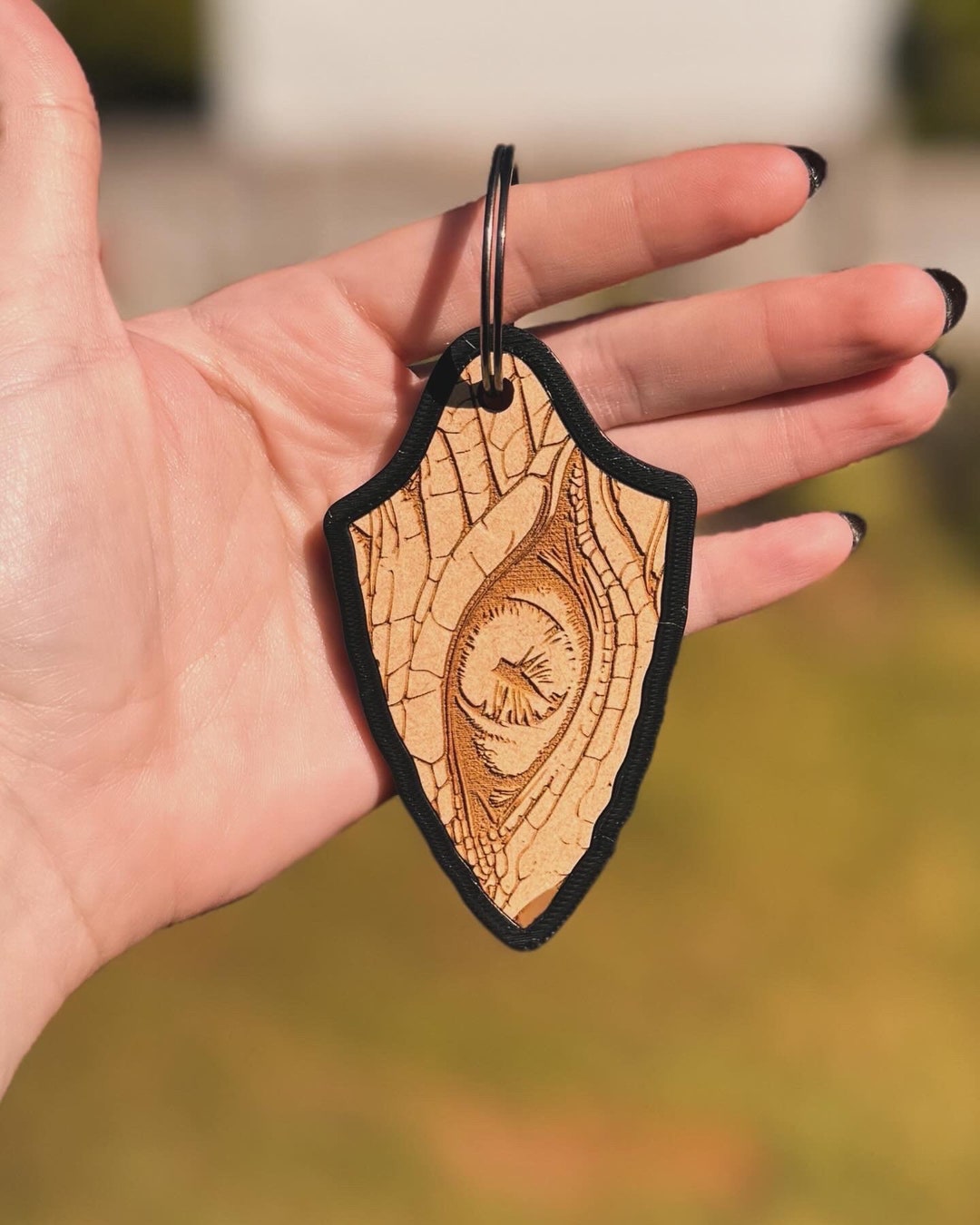 Dragon Eye Keychain in the Shape of a Scale - Etsy