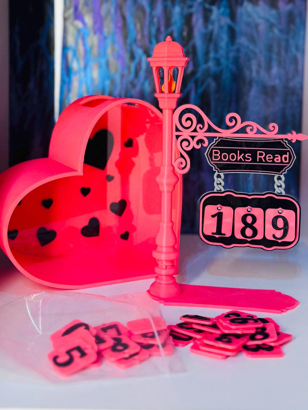 Book Tracker Lamp Post | Reading Log With Sign & Number Tags, Book ...