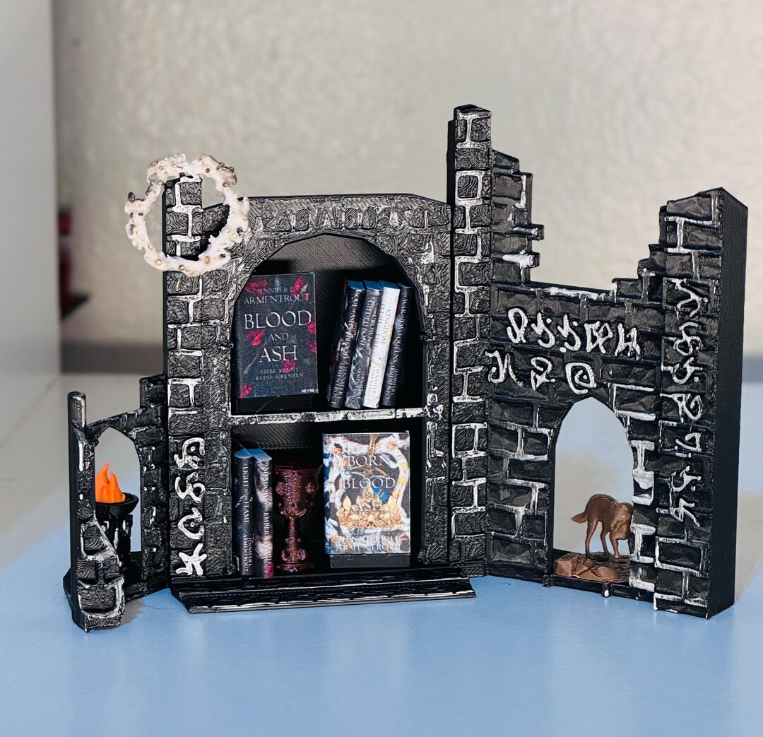 Miniature Book Shelf Decor| Fantasy Diorama Display | Glued Down and ...