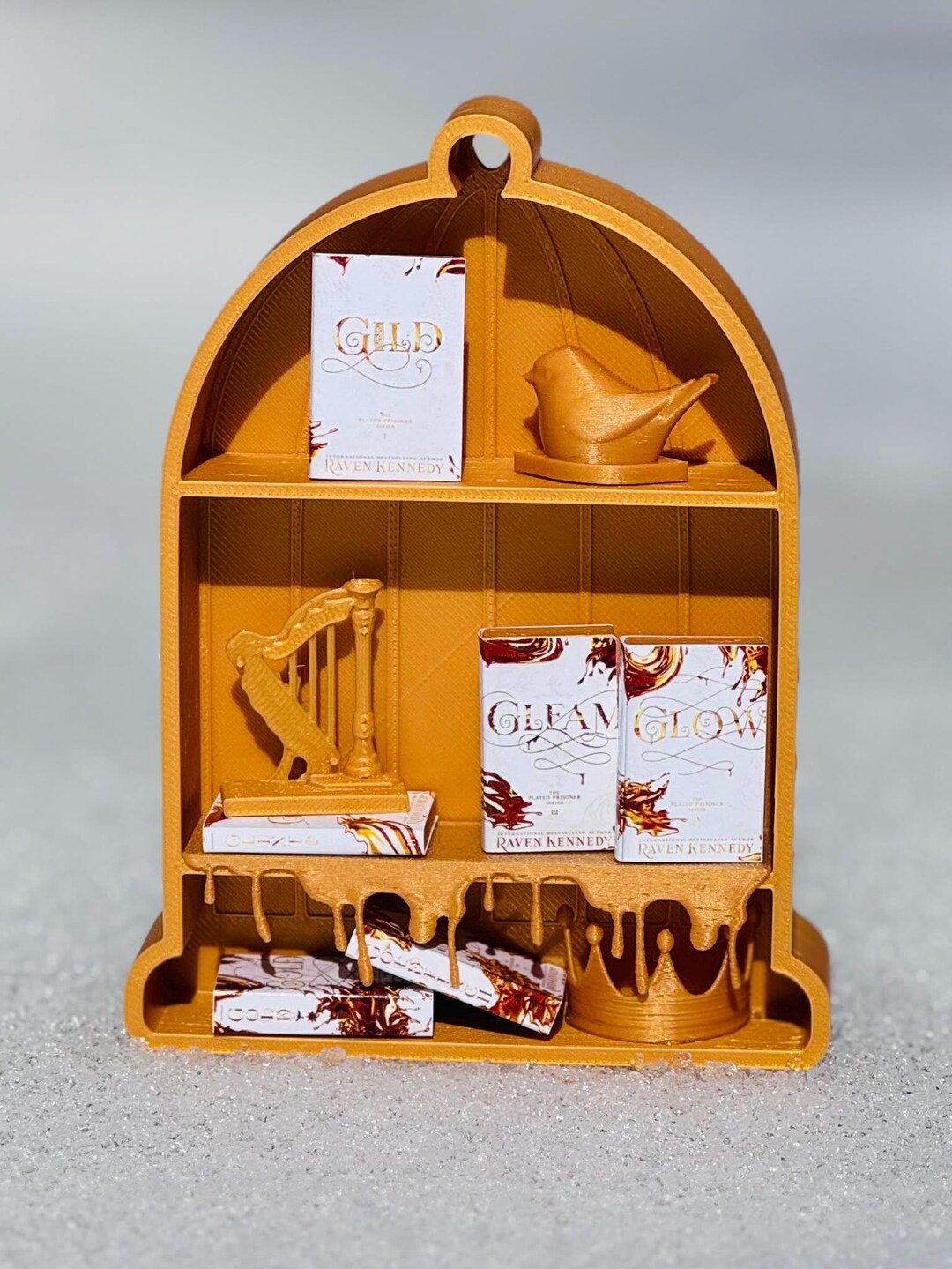 Miniature Collector Shelf | Golden Cage | Includes Mini Books ...