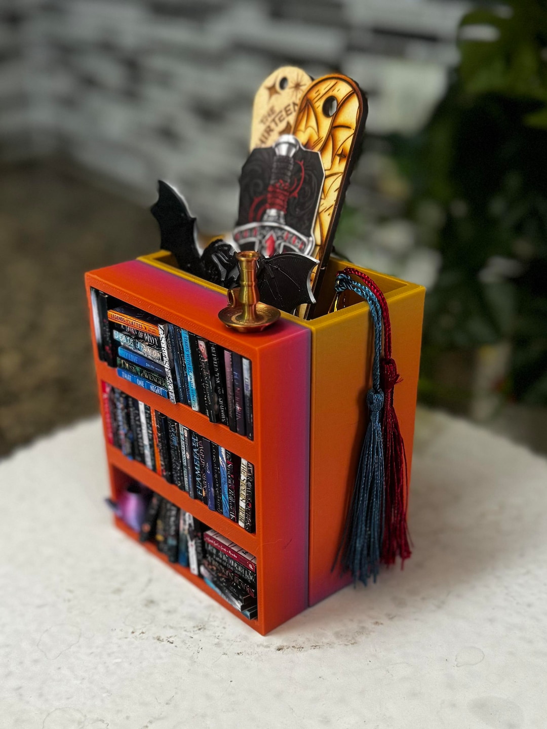 Bookmark or Pencil Holder | Container | Miniature Bookshelf | Gift ...