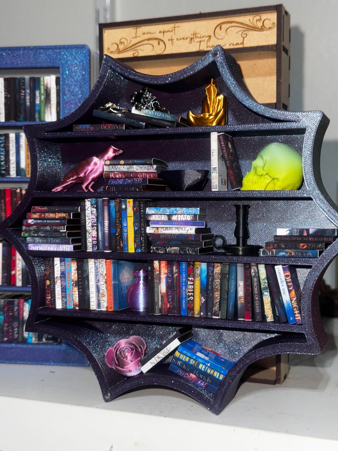 Spider Web Miniature Bookshelf for 1.1in Tall Books Mini Bookcase Books ...