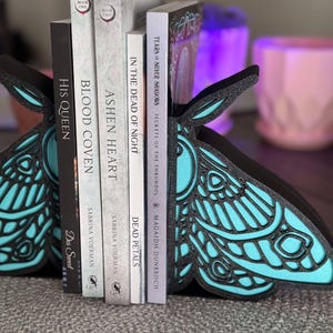 Moth Bookends | Dark Romance | Fantasy | Nature | Reader Gifts | Oddities | Tea Light Holder - Etsy