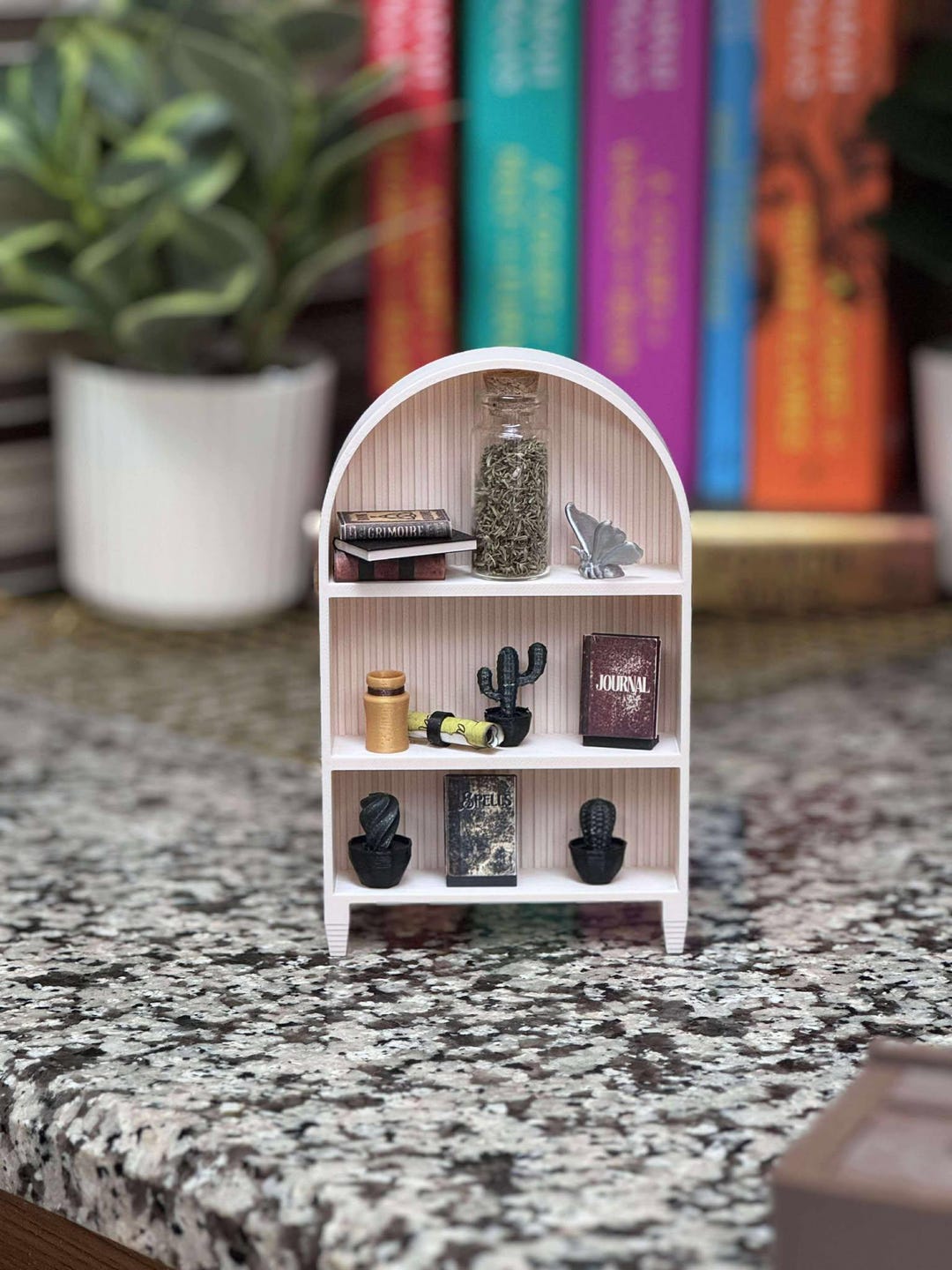 Tiny Boho Bookshelf – Miniature Bohemian Shelf for Books Fairy Homes ...