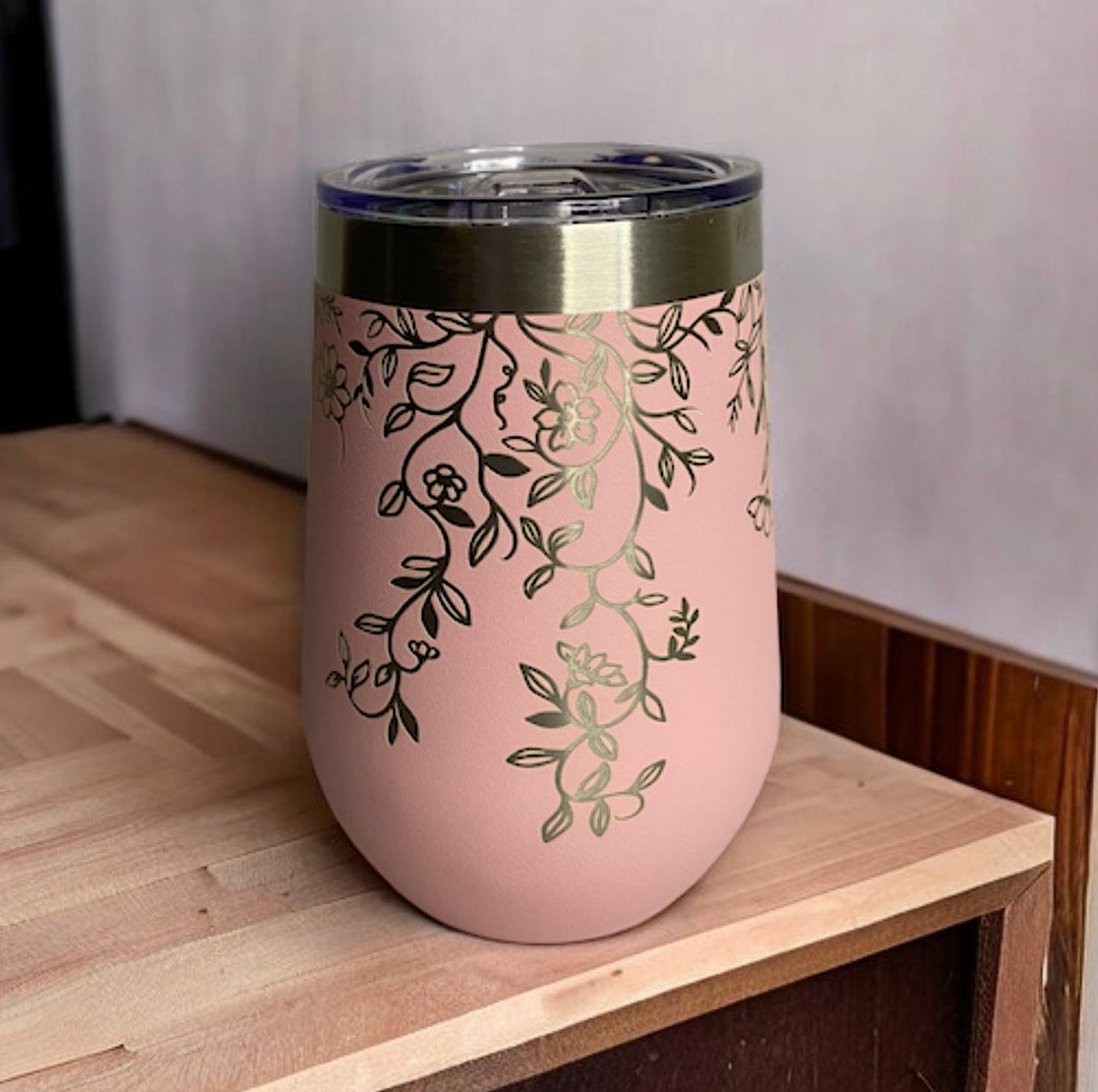 Laser Engraved Seamless Tumbler Wrap| Butterflies Svg| Floral Wrap ...